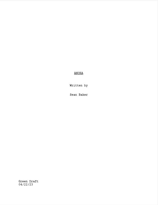 Anora – Movie Script / Screenplay PDF or Printed Copy